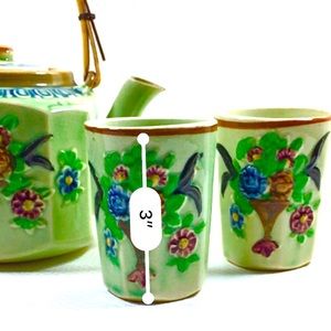 Accents | Vintage Japanese Tea Set Green Ceramic Tea Pot Cup | Poshmark